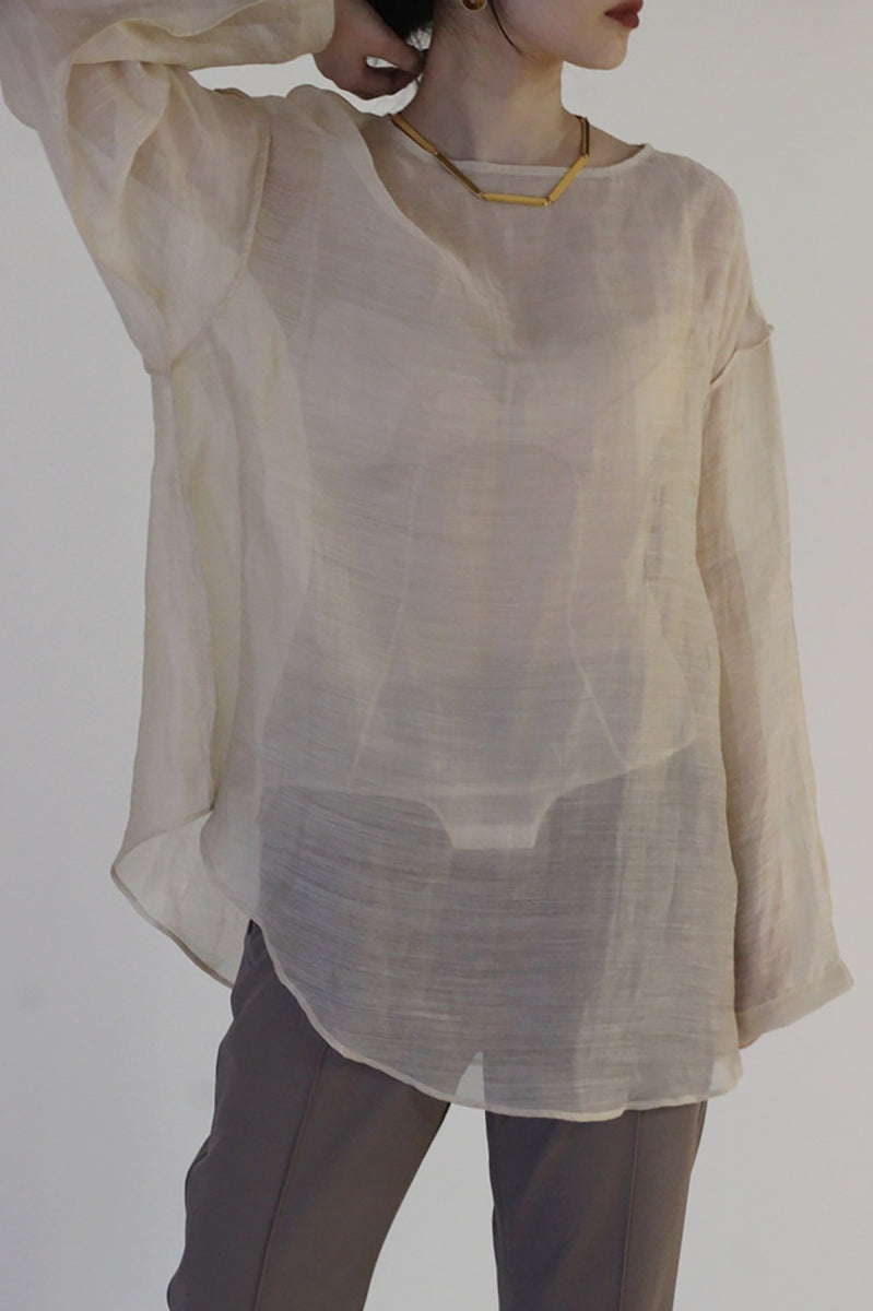 ERiKO KATORi "chanbray organdy top" (beige) – lillt-store