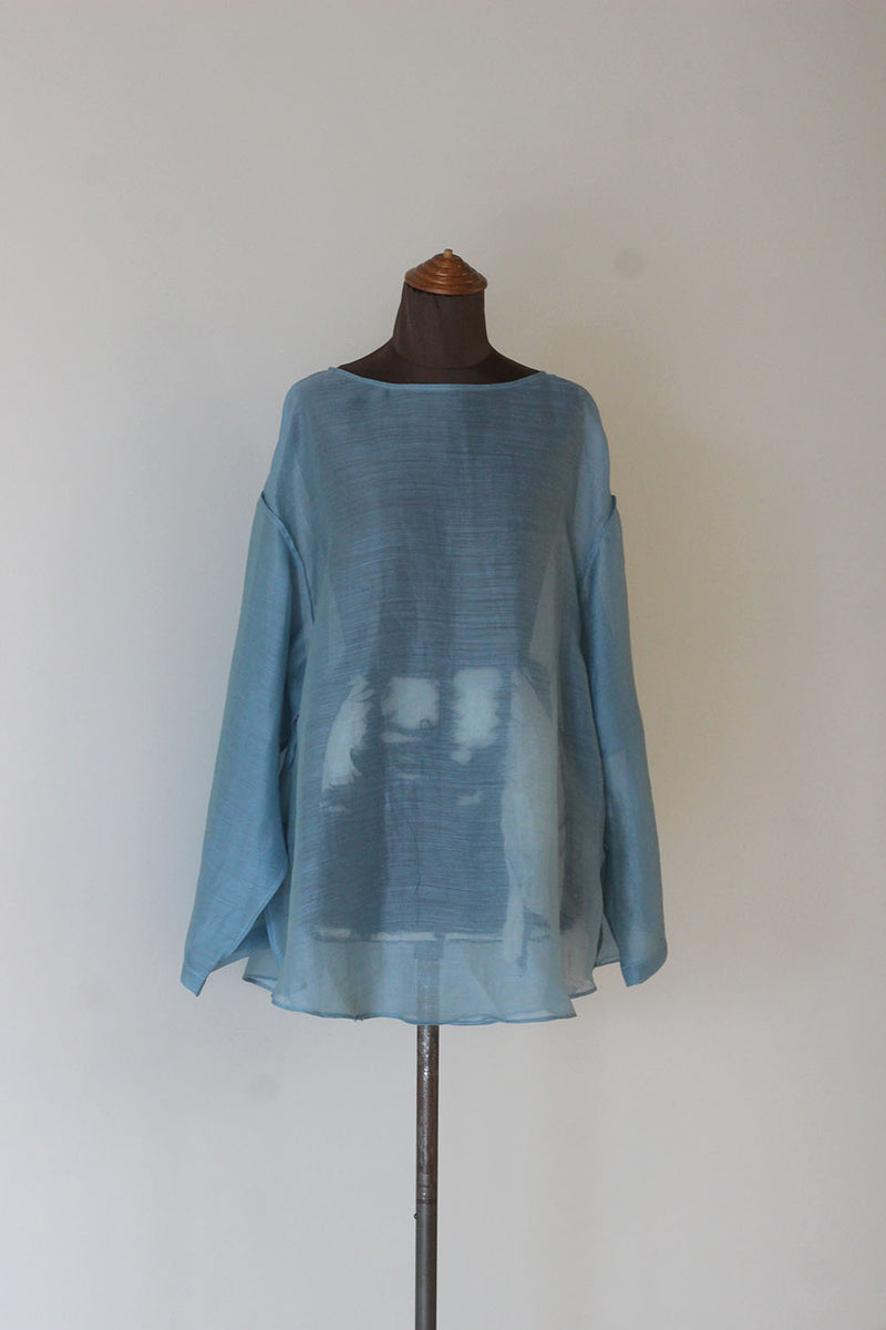 ERiKO KATORi "chanbray organdy top" (blue) – lillt-store